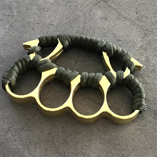 Big Finger Hole Brass Knuckle Duster Boxing Four Finger Buckle Defense ...