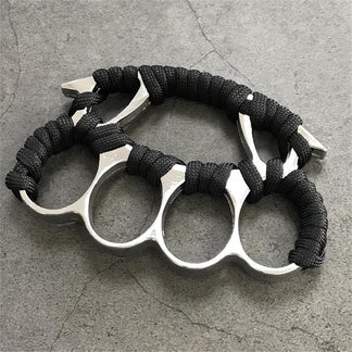 Big Finger Hole Brass Knuckle Duster Boxing Four Finger Buckle Defense ...