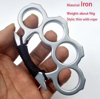 Iron Solid Knuckle Duster Boxing Four Finger Buckle Self Defense Window ...