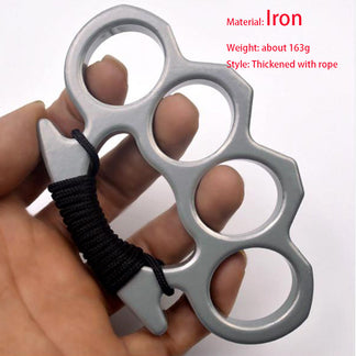 Iron Solid Knuckle Duster Boxing Four Finger Buckle Self Defense Window ...