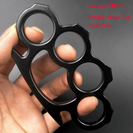 Iron Solid Knuckle Duster Boxing Four Finger Buckle Self Defense Window ...