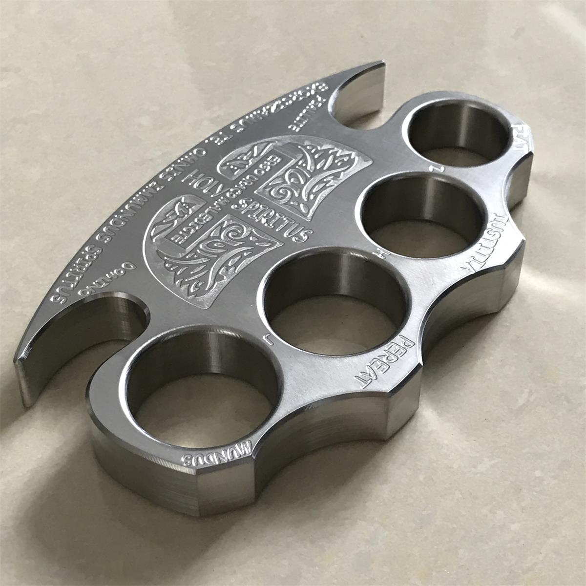 Warrior Solid Steel Knuckle Duster Self-defense Broken Window EDC Tool ...