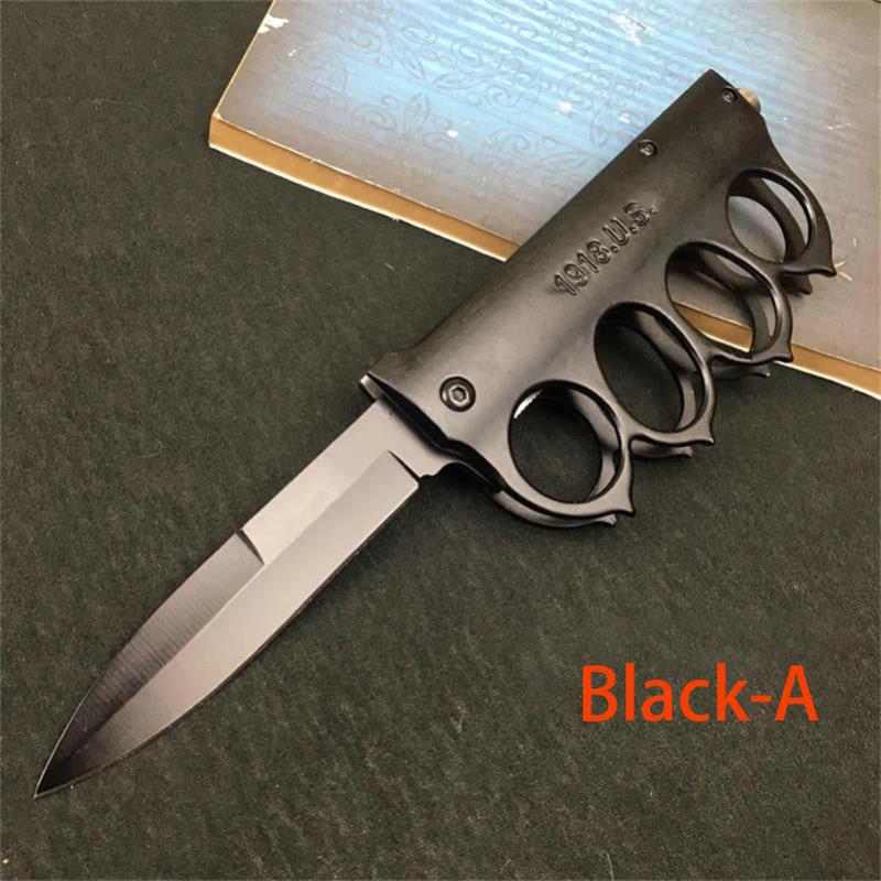 Outdoor Knuckle Duster Folding Tactical Knife Camping Hunting Self ...
